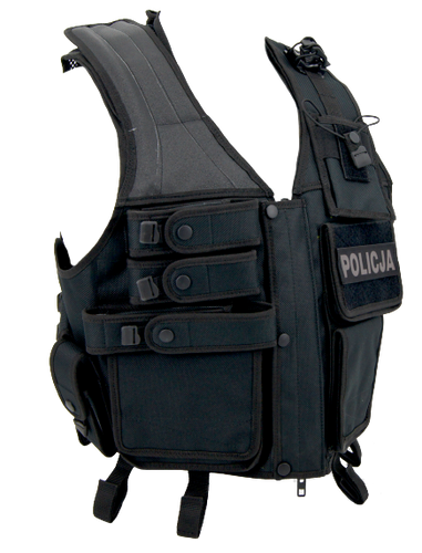 Kamizelka policyjna taktyczna czarna, z siatki | Sklep Sortmund