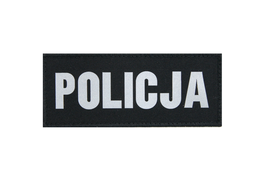 Napis odblaskowy z rzepem POLICJA - czarny | Policja \ Kamizelki ...
